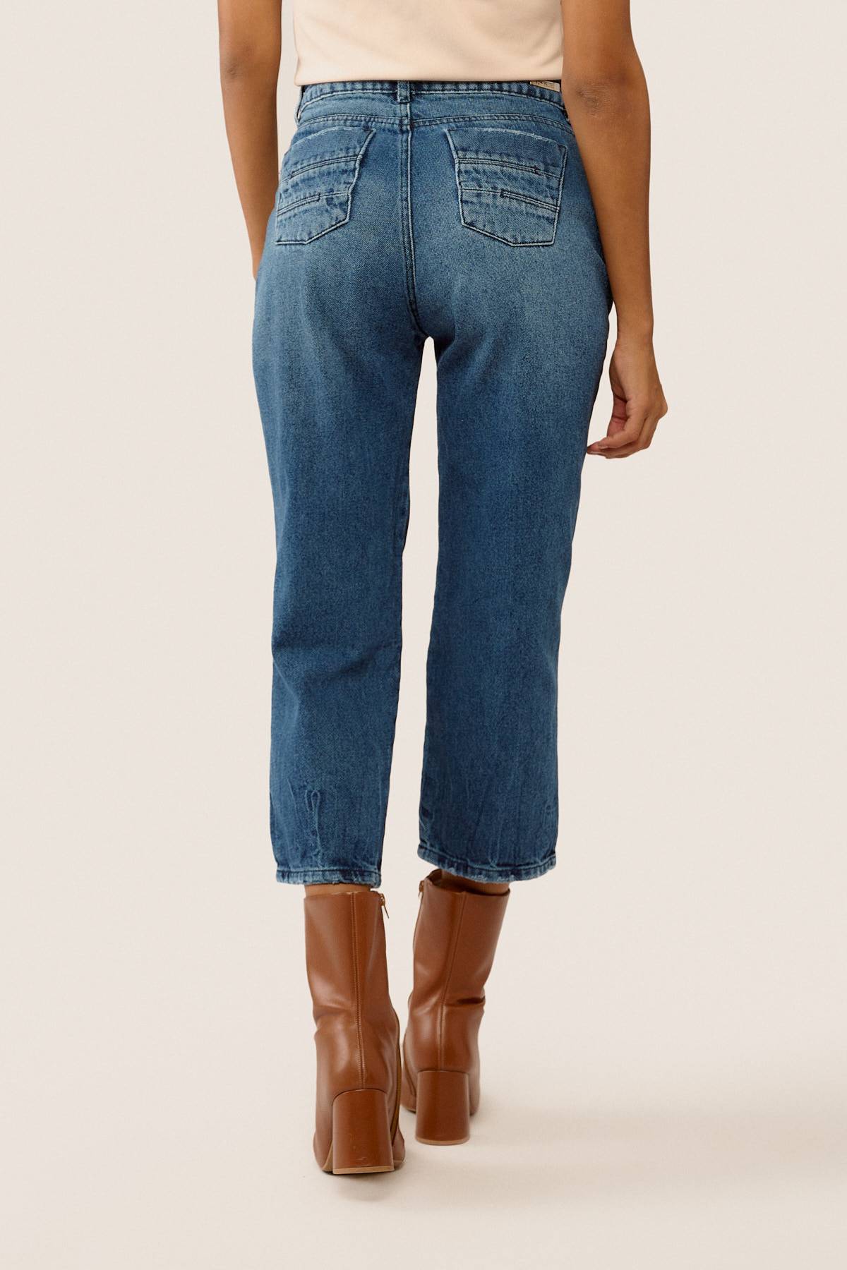 Mom Jeans Crop Cheviotto | De Prati Tienda Online