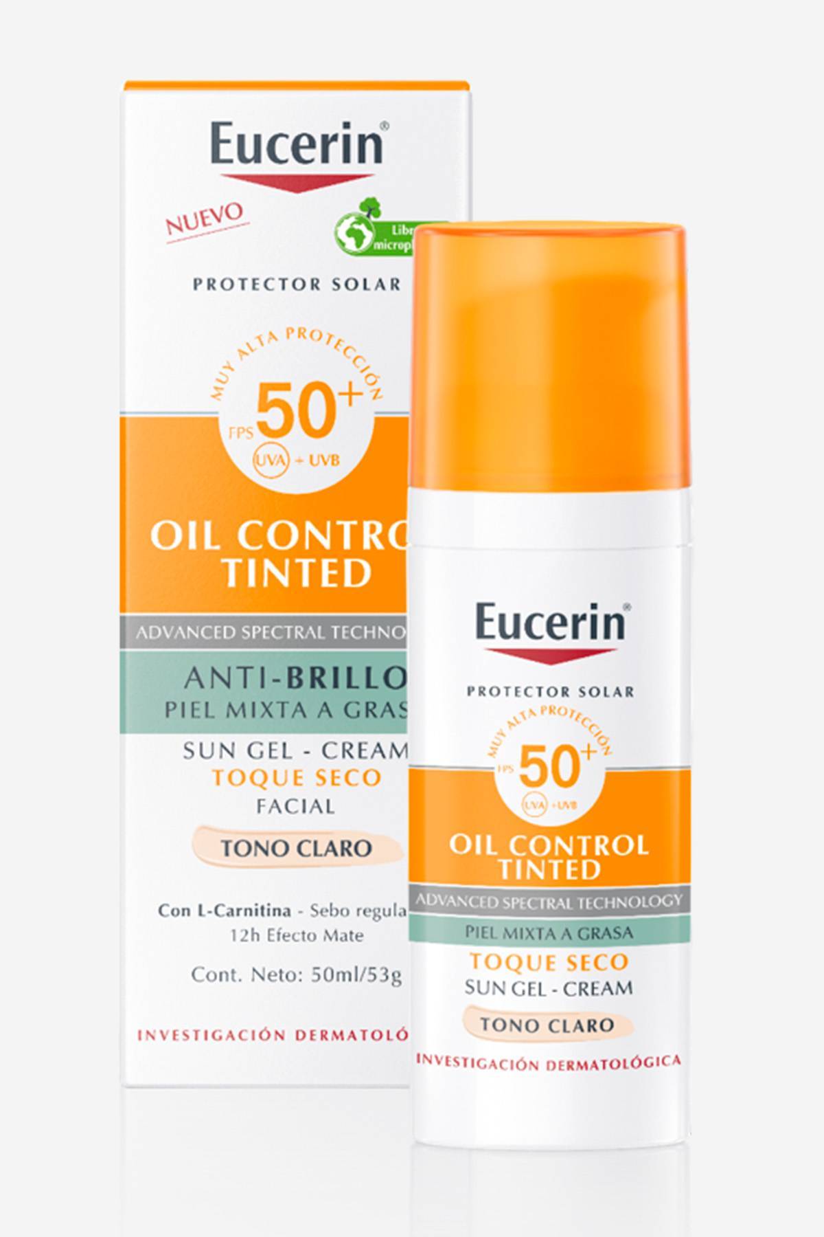 Protector Solar Facial Oil Control Eucerin Tono Claro 50ml | Deprati ...