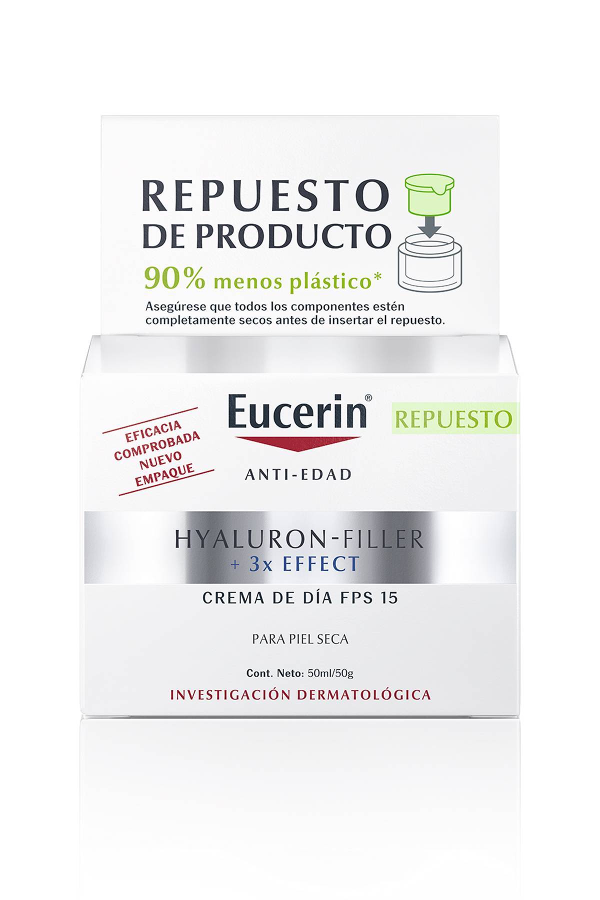 Refill Crema Facial Anti-Edad Hyaluron Filler Eucerin 50 ml | Deprati ...