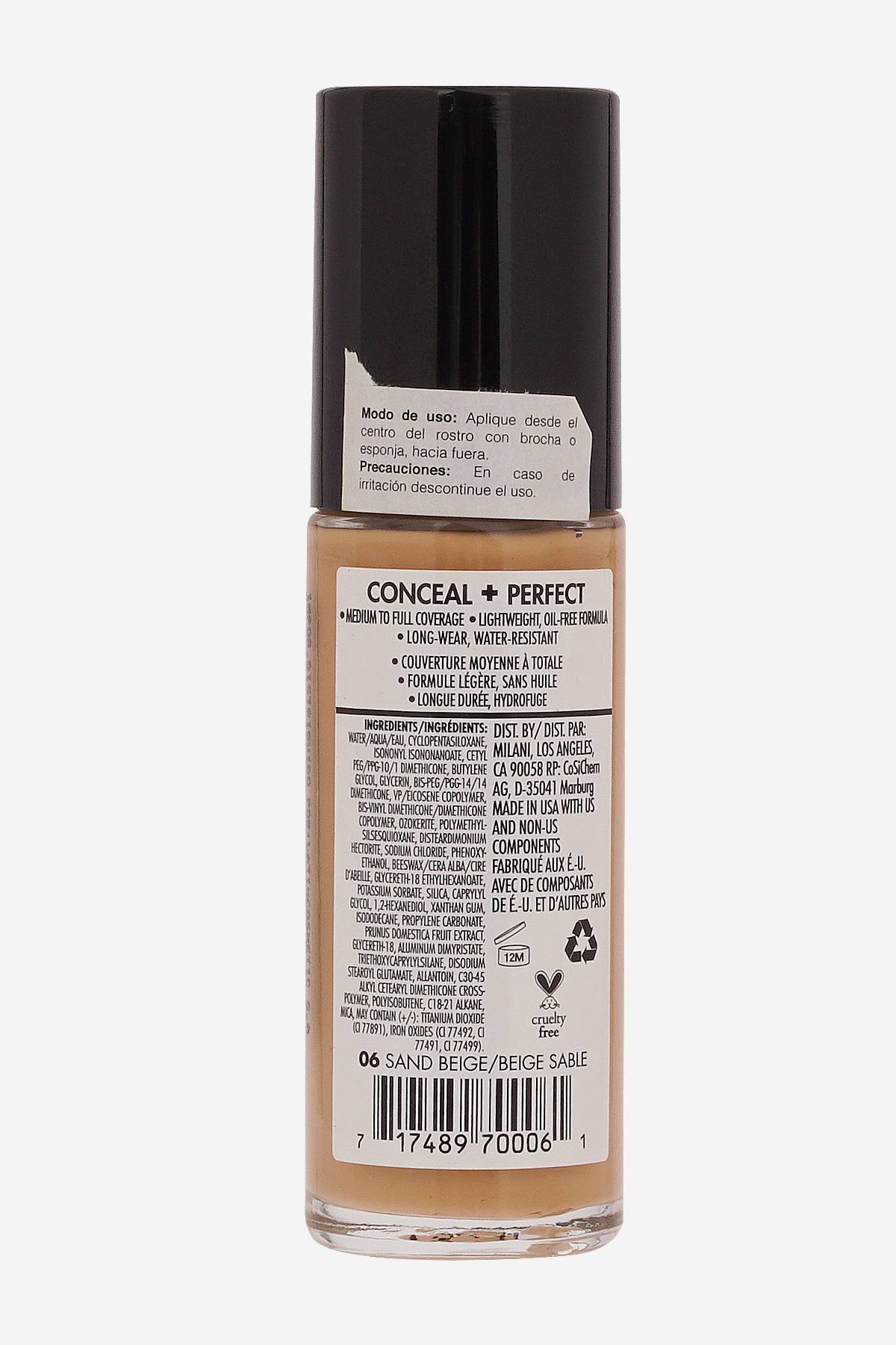 Base Líquida Conceal + Perfect Milani Beige Profundo 6A | Deprati ...