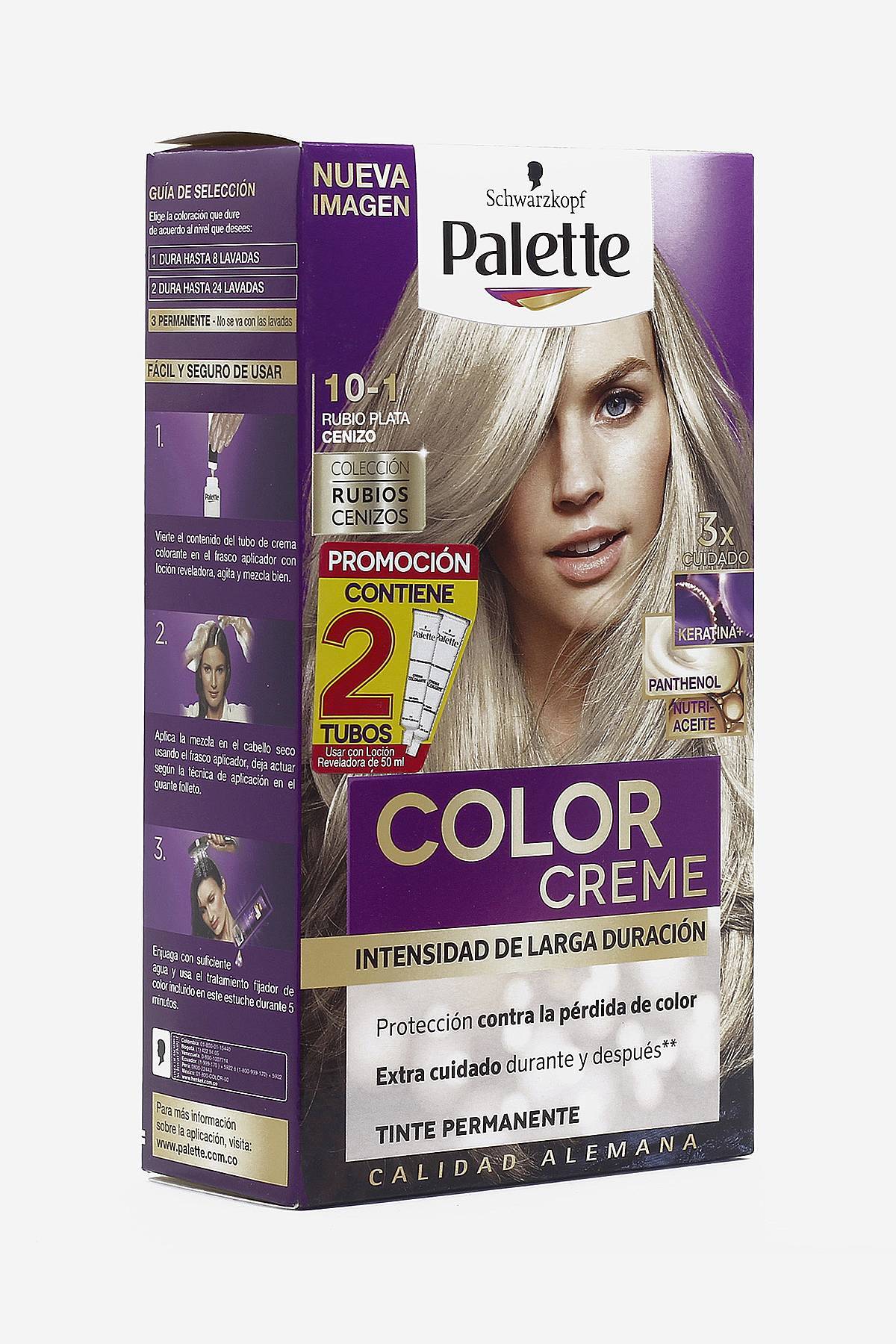 Tinte Palette Color Cream Schwarzkopf #10-1 Rubio plata cenizo ...