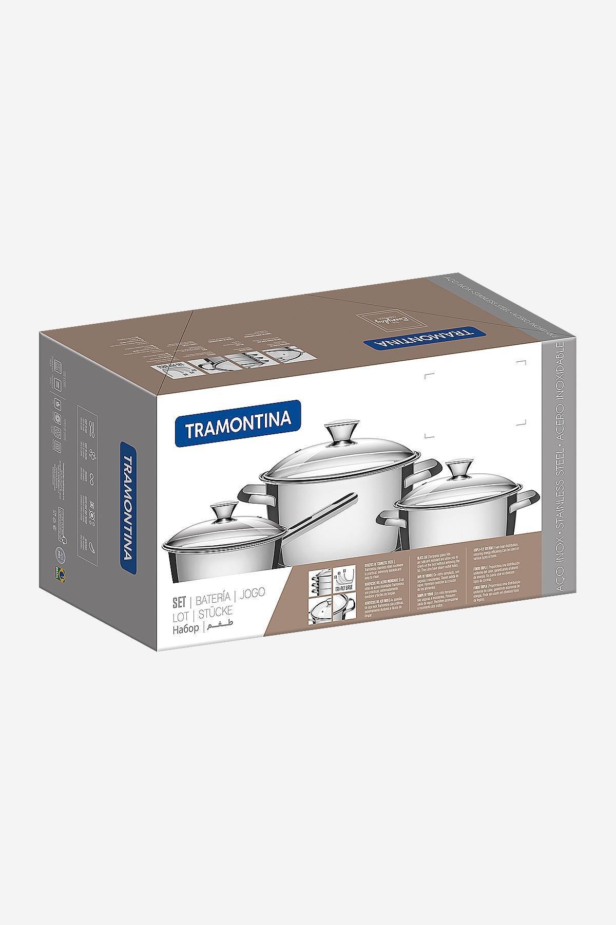 Set de Ollas Acero Inoxidable Tramontina Alegra X3 | Deprati Tienda Online