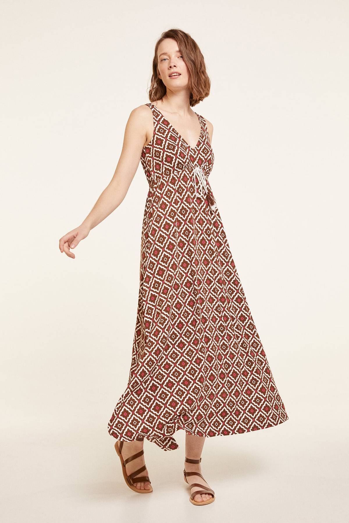 Vestido Midi Estampado Springfield | De Prati Tienda Online