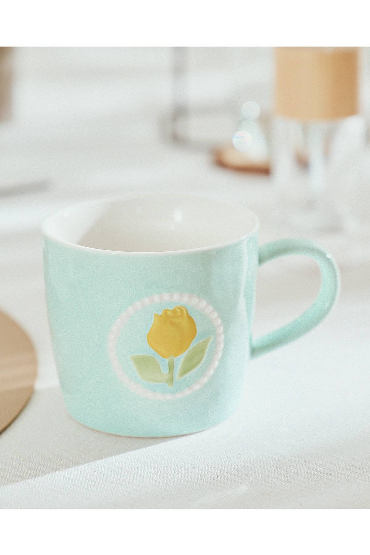 Taza de Cerámica con Flor 300 ml | Deprati Tienda Online