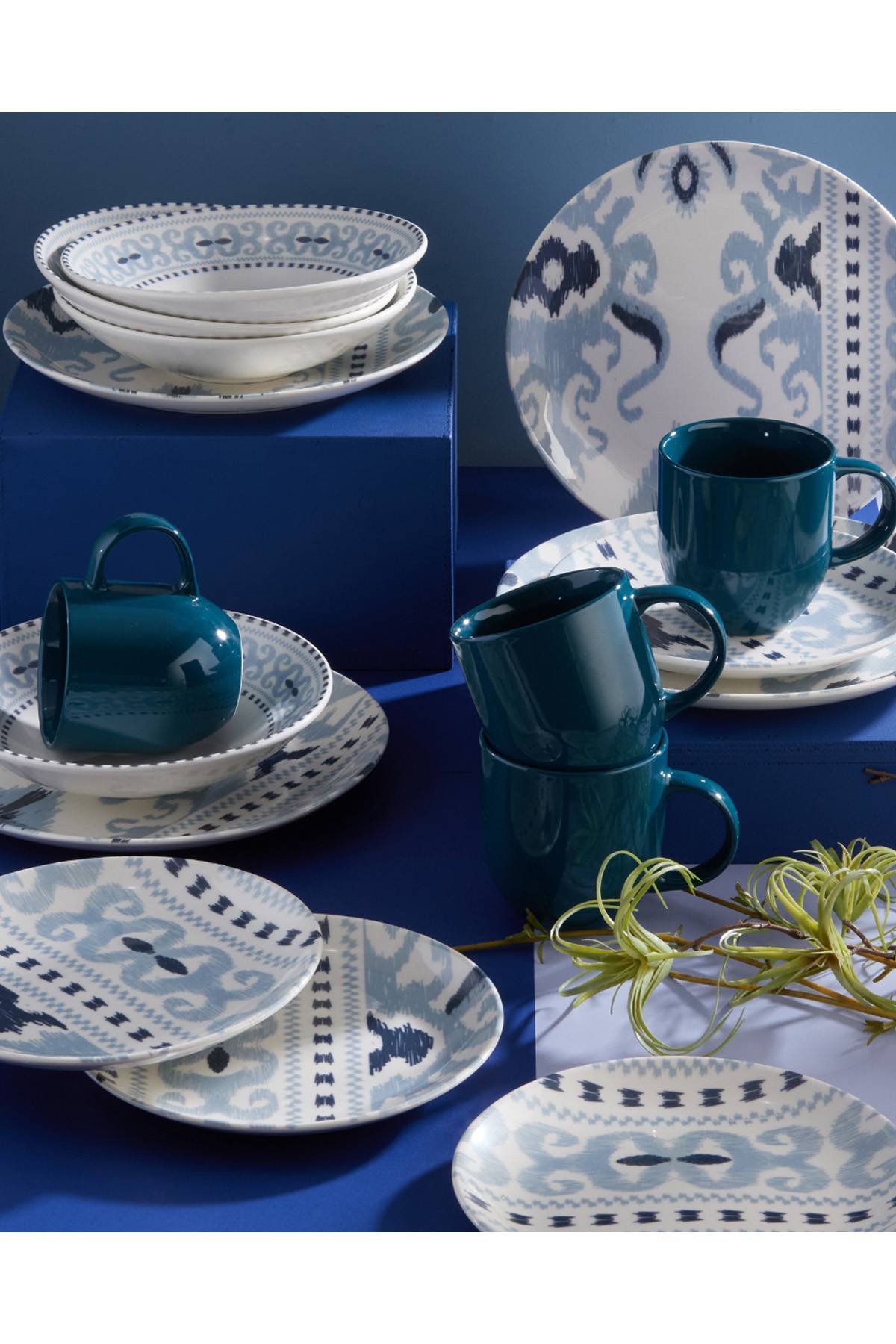 Set de Vajilla de Cerámica Azteca Corona X16 | Deprati Tienda Online