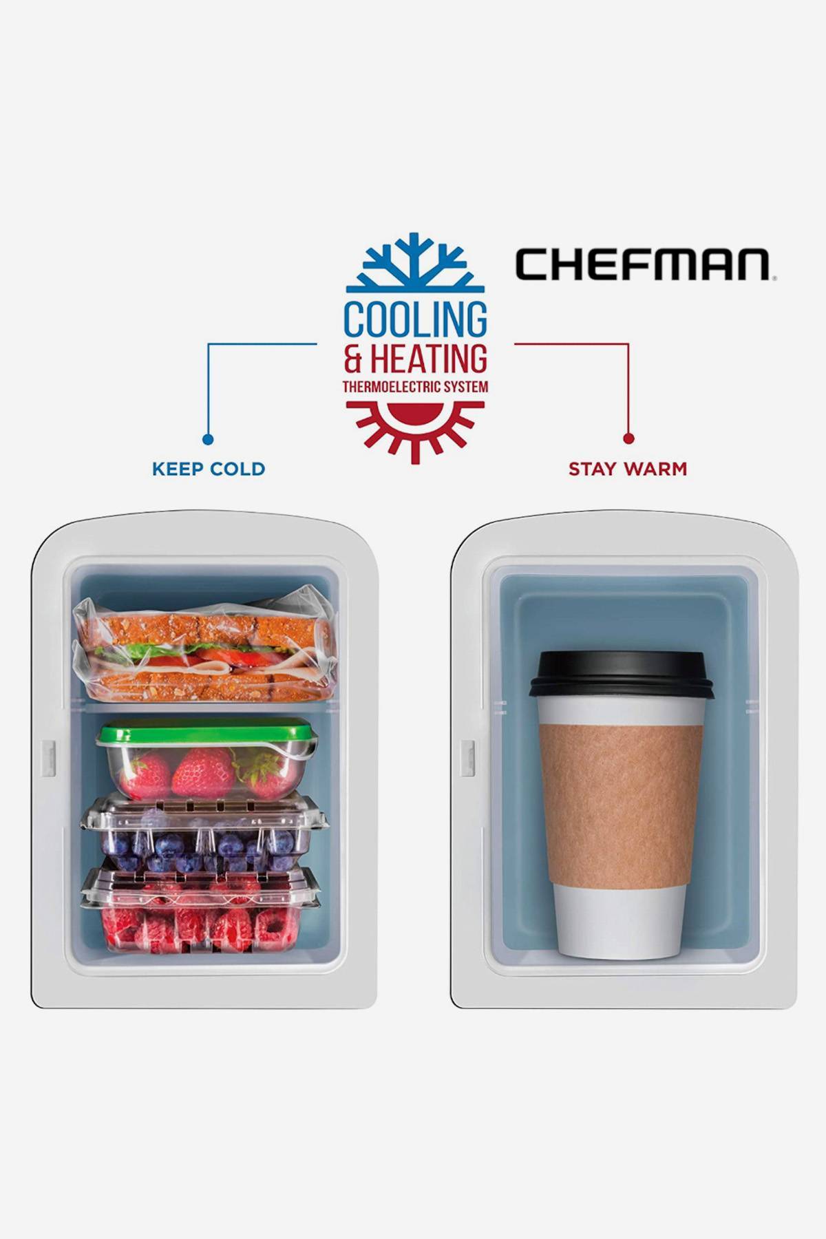 Mini Refrigeradora Chefman Negra 4 litros | Deprati Tienda Online