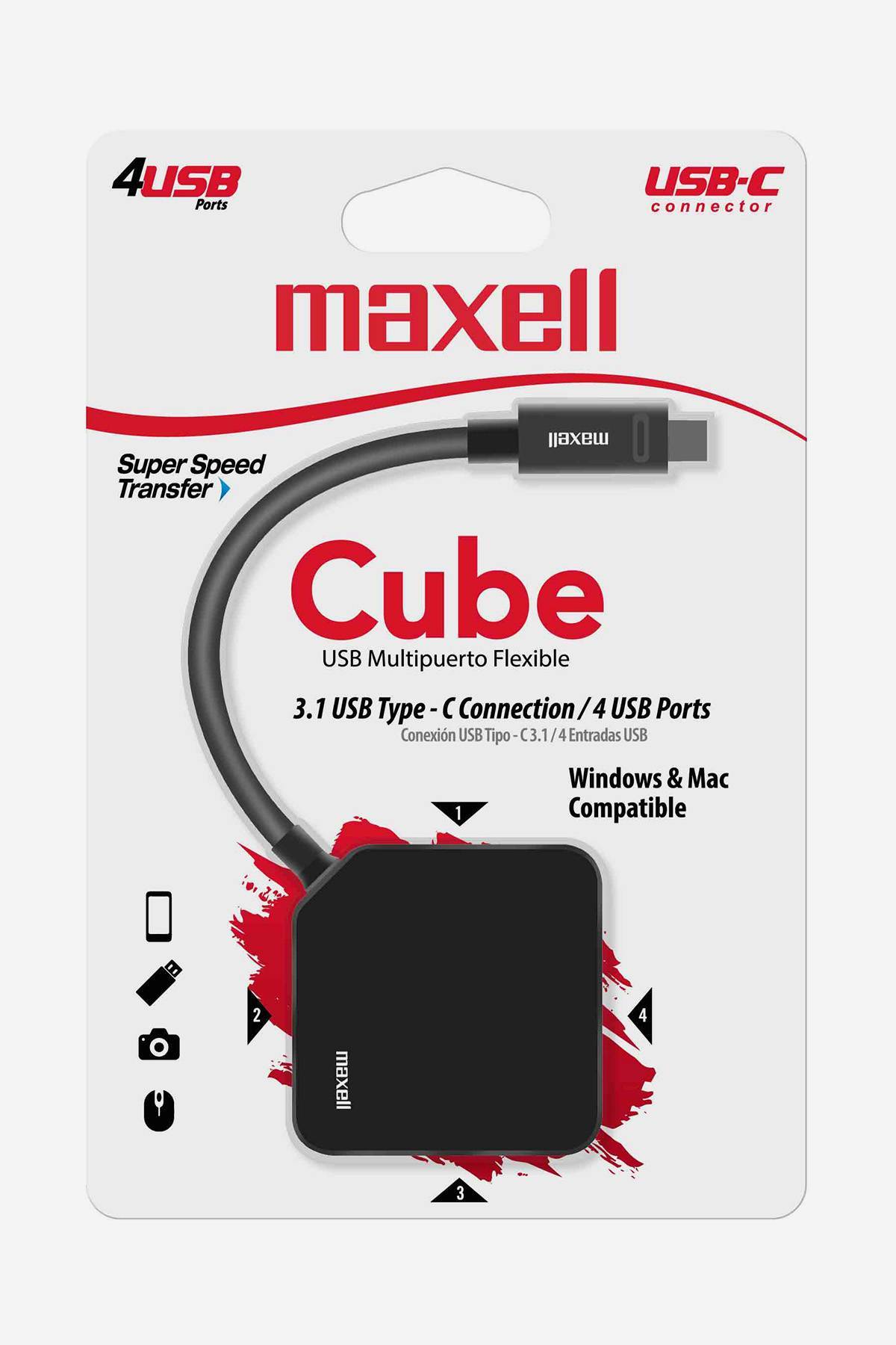 Conector HUBMaxell 4 Puertos | Deprati Tienda Online