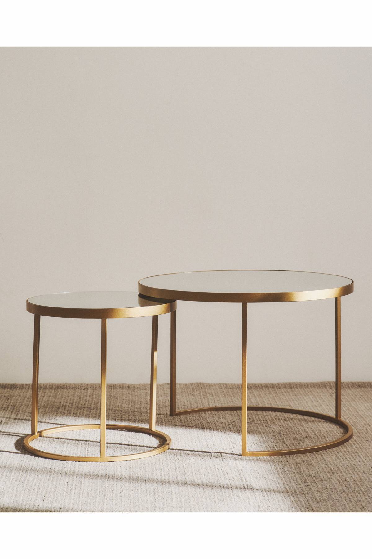 Set de Mesas Doradas Tahua X2 | Deprati Tienda Online