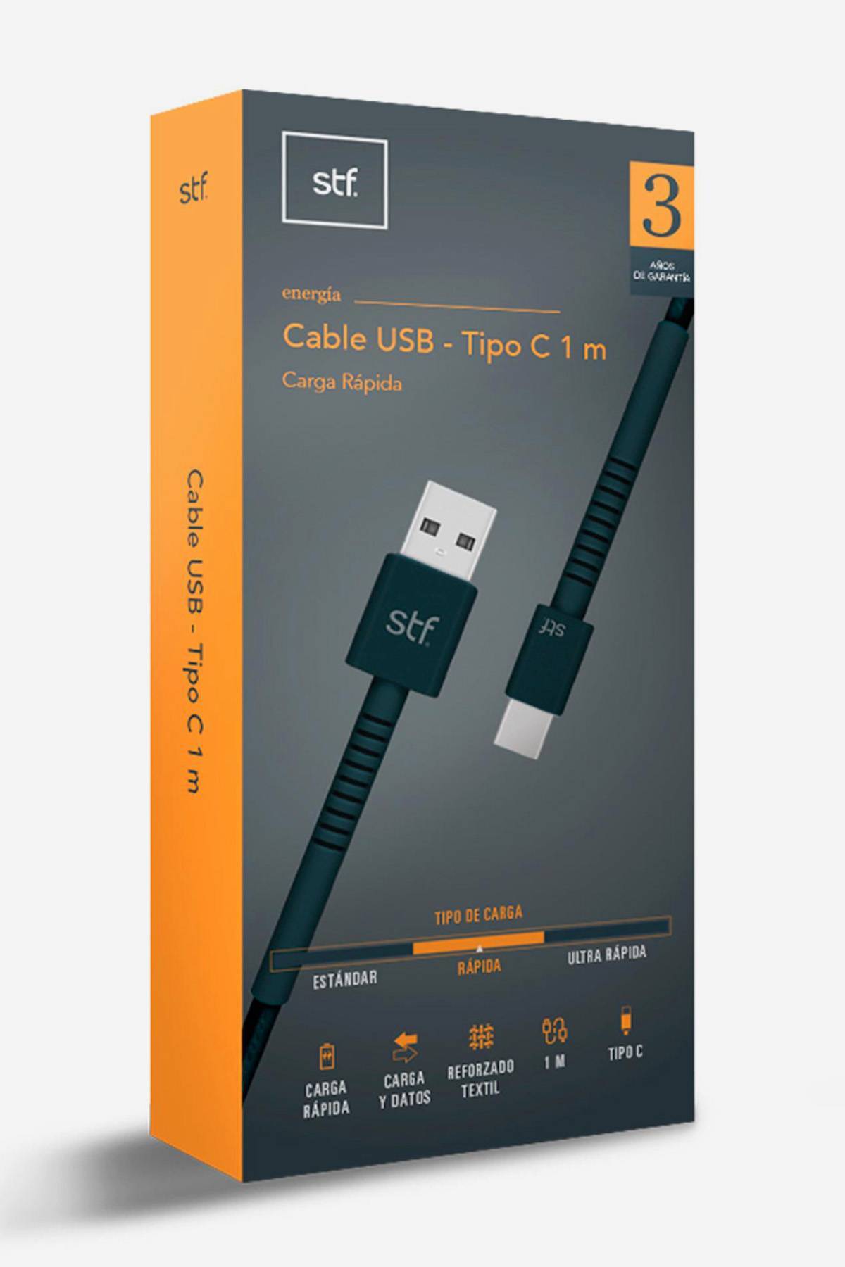 Cable USB A a Tipo C carga rápida STF | Deprati Tienda Online