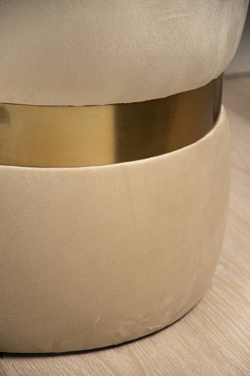 Puff Blanco y Dorado Tahua | Deprati Tienda Online