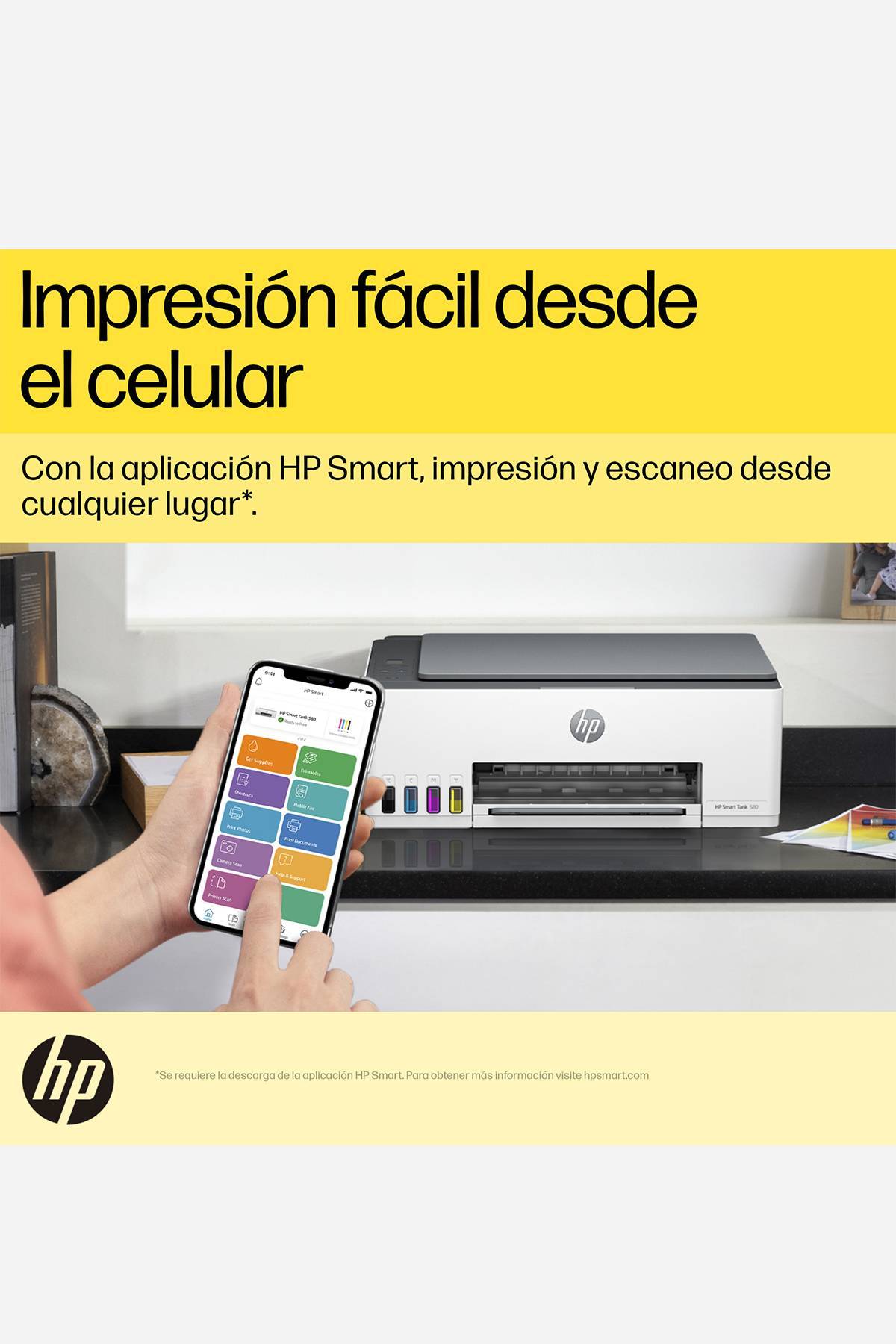 Impresora Hewlett Packard HP Smart Tank 580 | Deprati Tienda Online